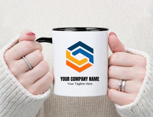 Custom Logo Color Mug, White Ceramic, Personalized Coffee Cup, Business ...